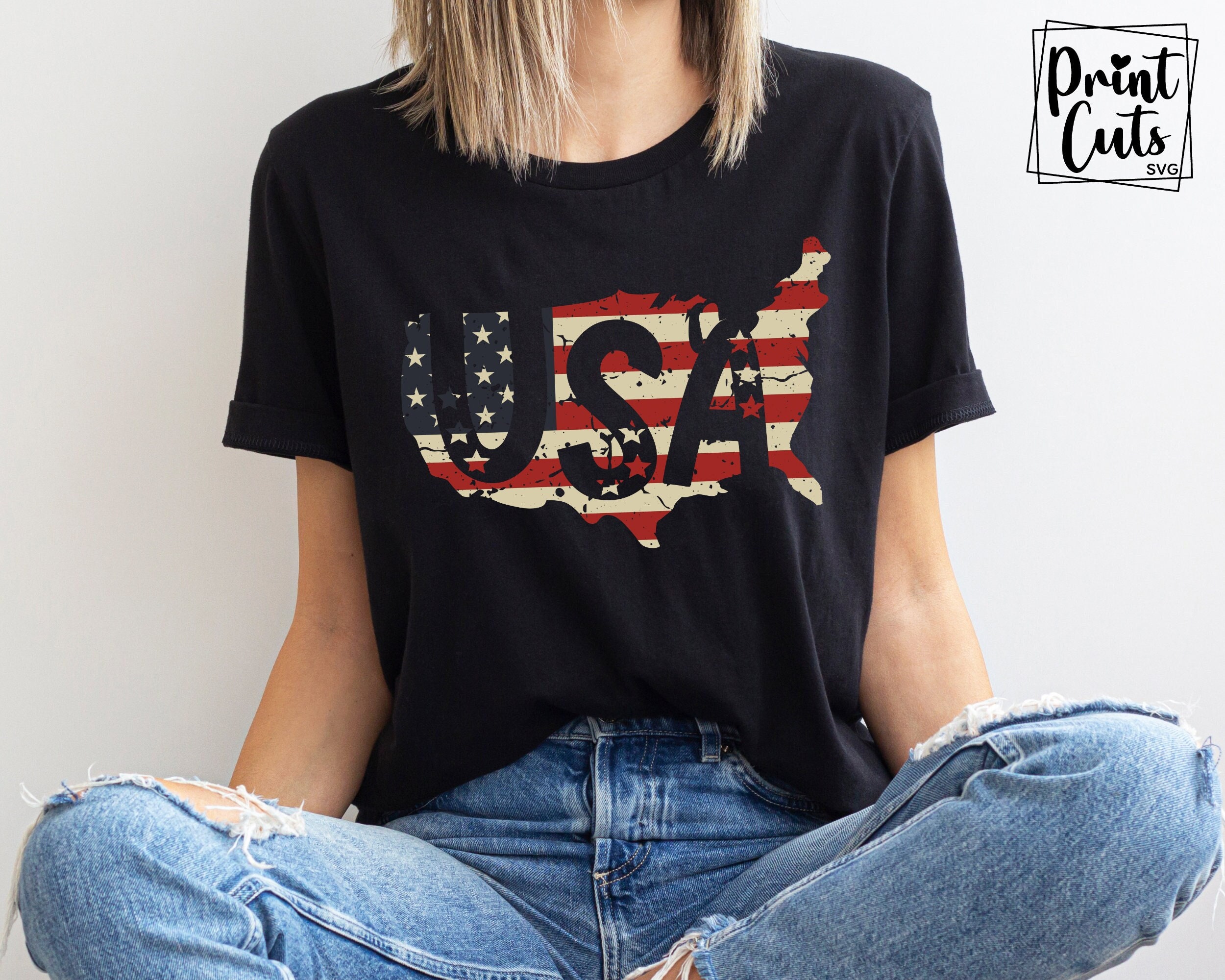 USA Flag Map Svg Fourth of July Svg American Flag Map Svg - Etsy