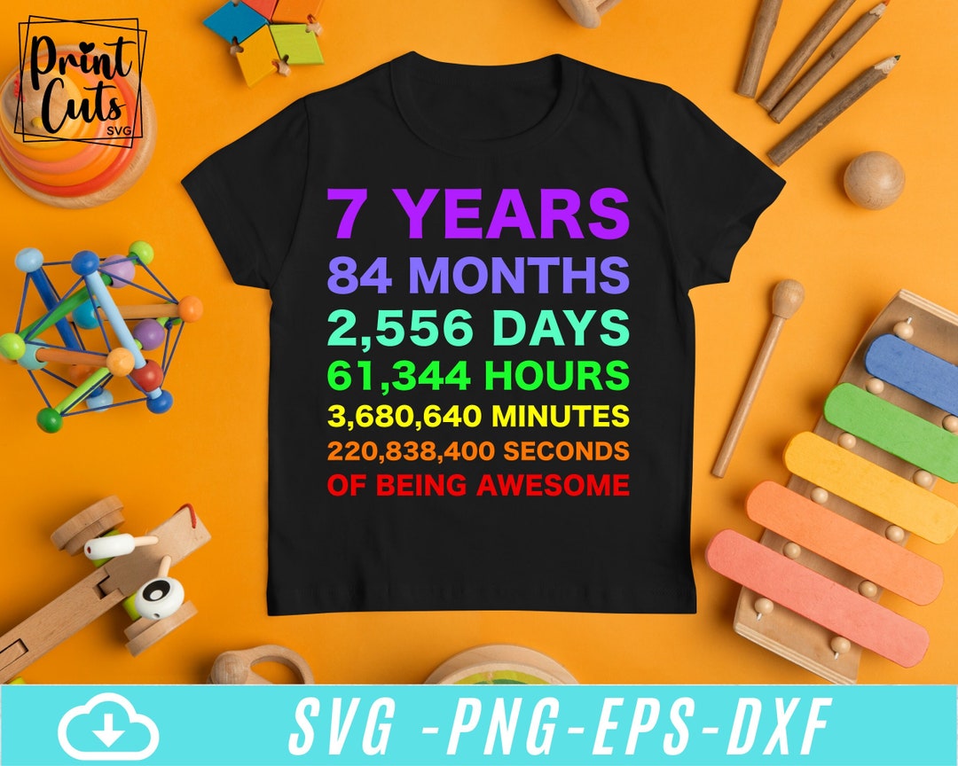 7th Birthday Svg , 7 Years Old Shirt Svg, Funny Kids Svg , Birthday ...