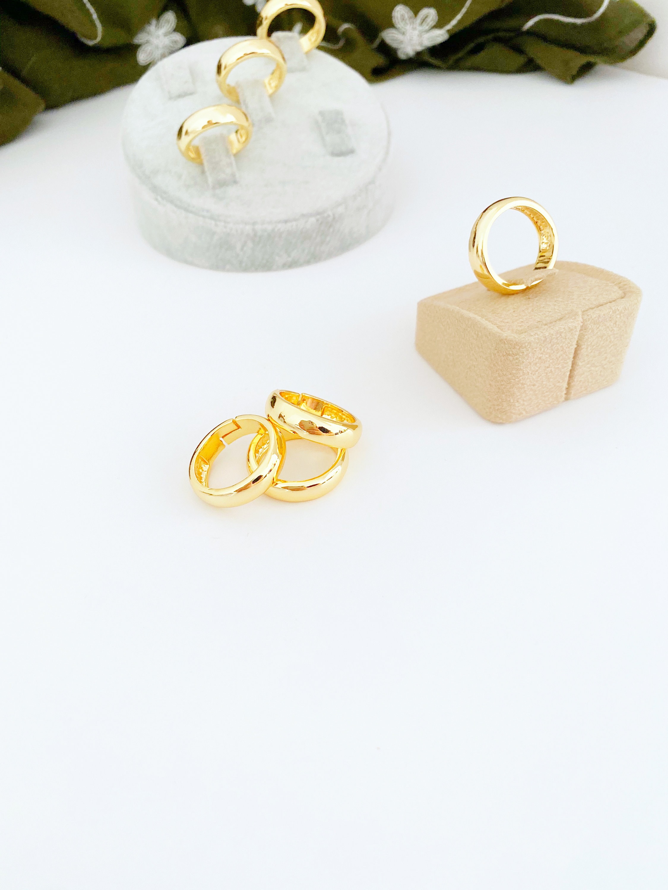 Unisex Wedding Ring 18K Gold Adjustable Statement Titanium | Etsy