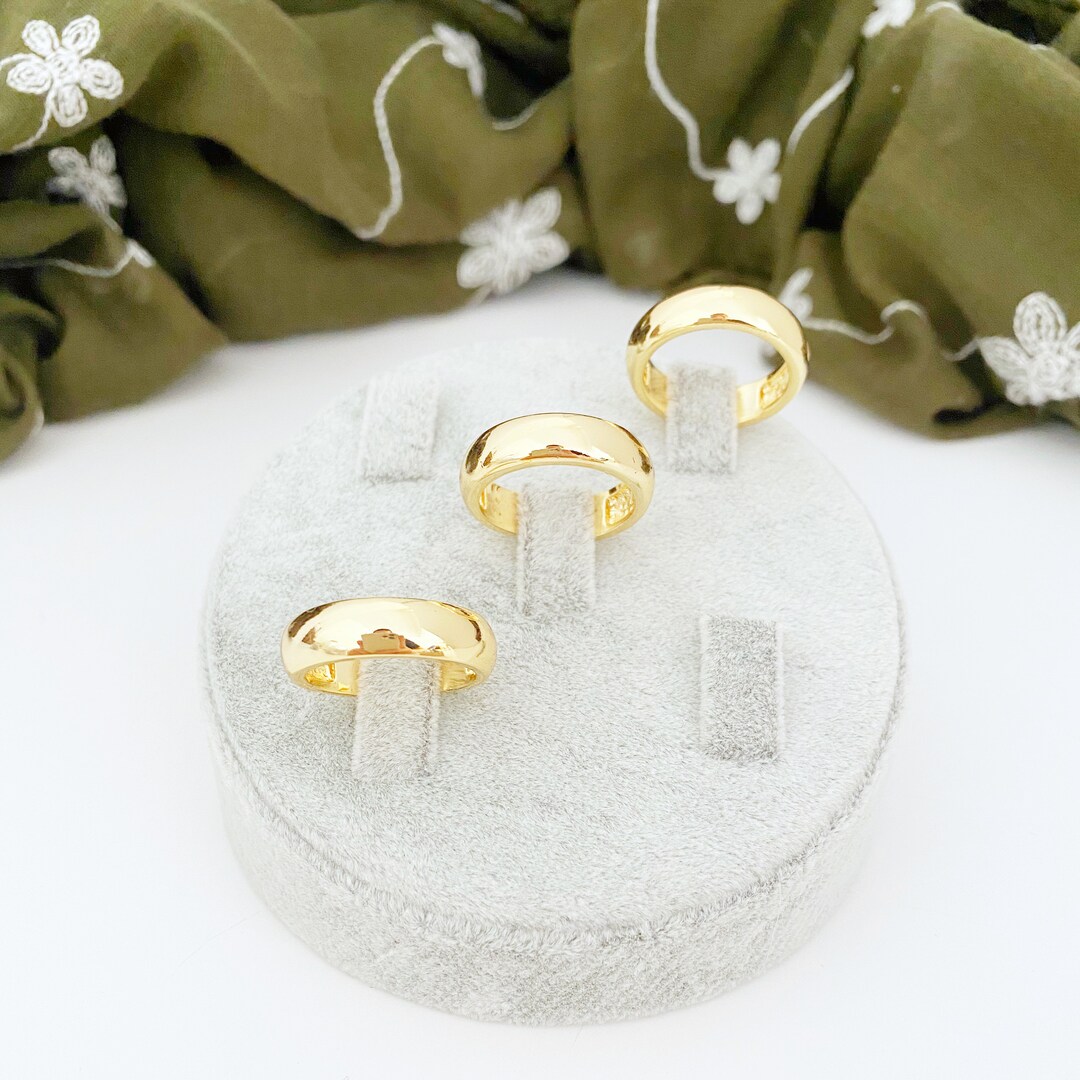 Unisex Wedding Ring 18K Gold Adjustable Statement Simple - Etsy