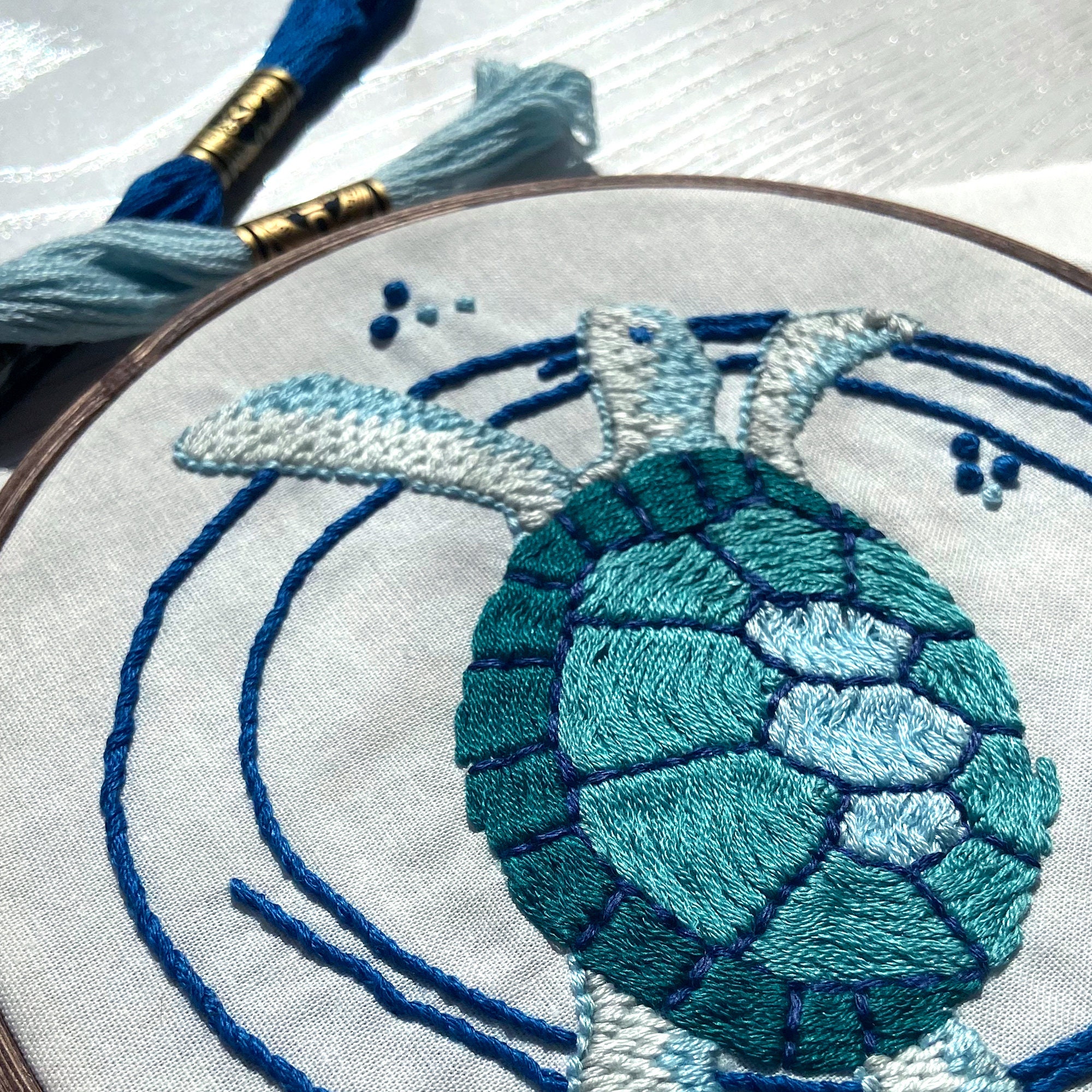 DIY Turtle Embroidery Hoop Guide: 6-inch Hand Stitched Art Pattern PDF ...