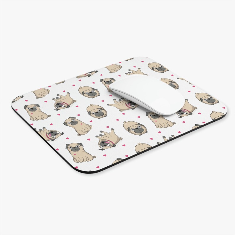 Pug Dog Hearts Mouse Pad Home Office Decor - Etsy