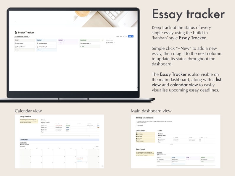 All-in-one Student Essay Dashboard (notion Template) – Digital Essay ...