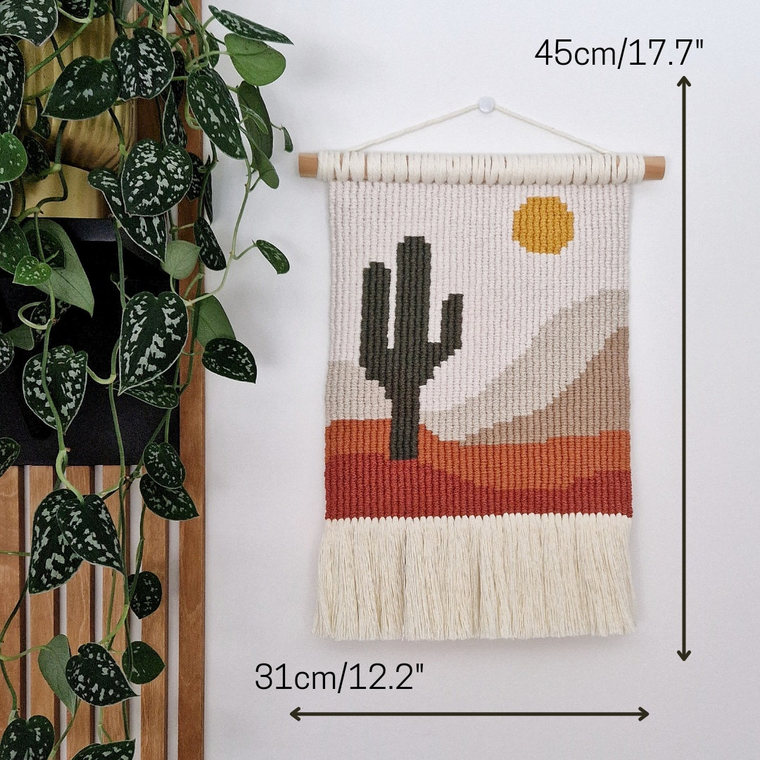Cactus/desert Landscape 2 | Macrame Pixel Art Wallhanging - Etsy