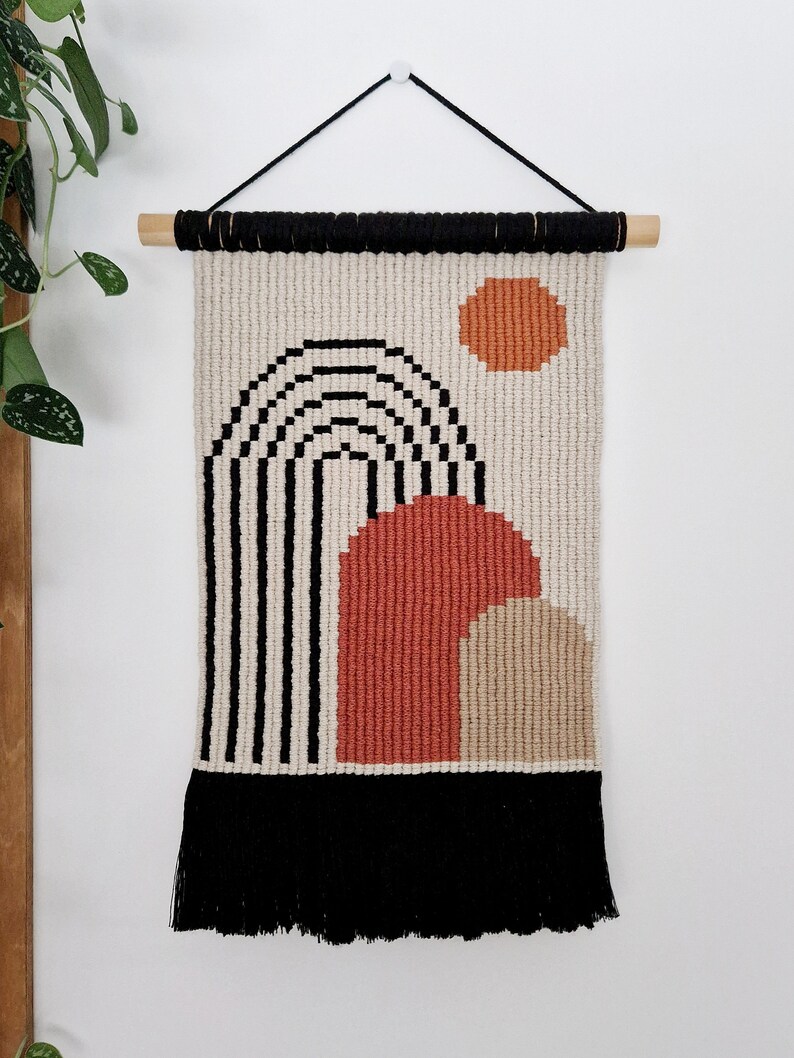 Abstract Rainbow Art 2 Macrame Pixel Art Wallhanging - Etsy