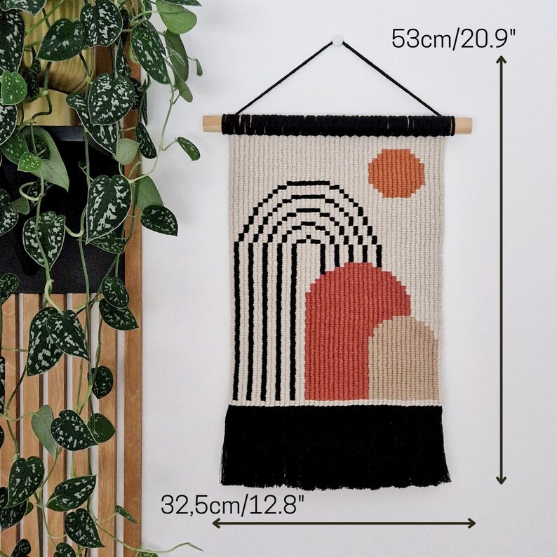 Abstract Rainbow Art 2 Macrame Pixel Art Wallhanging - Etsy