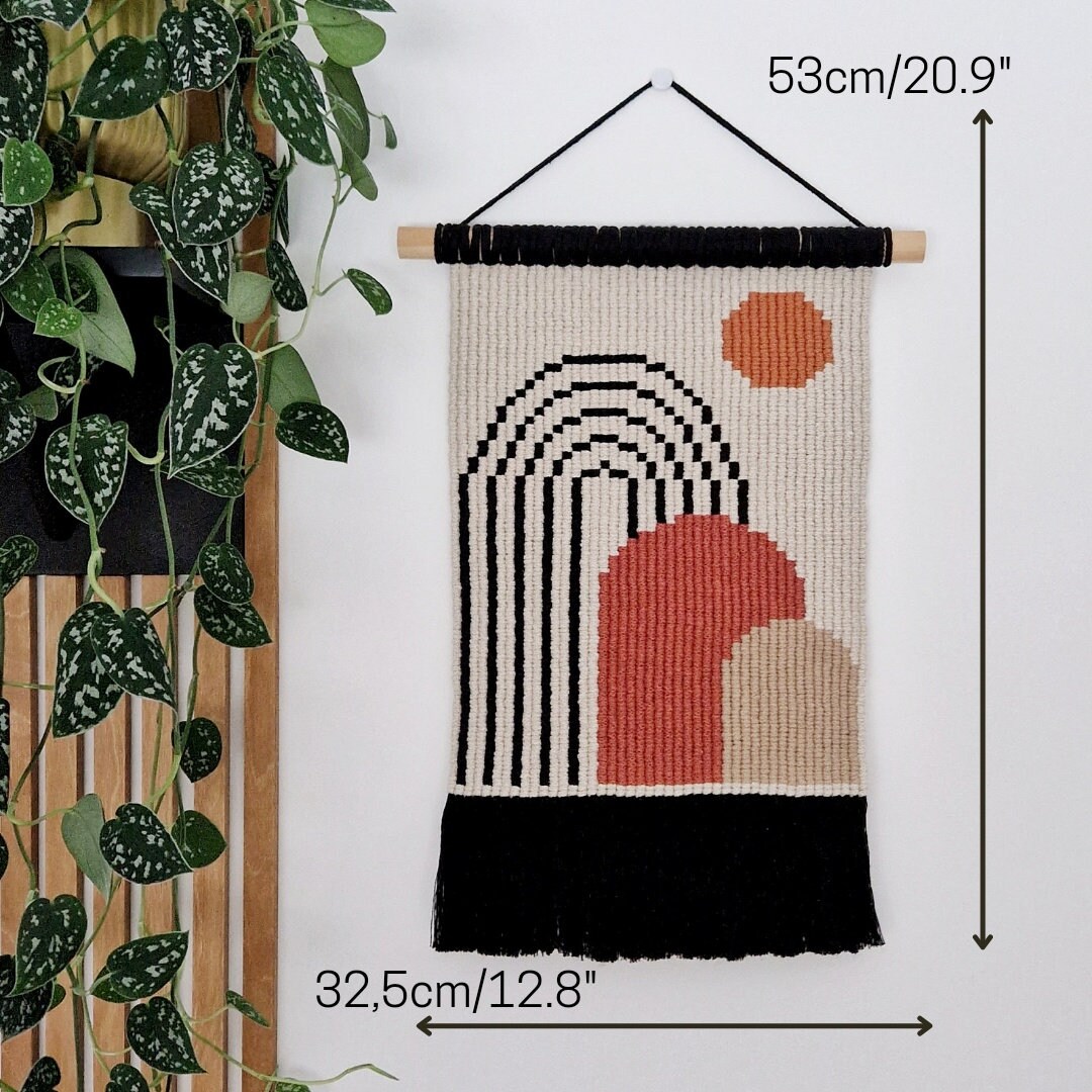 Abstract Rainbow Art 2 | Macrame Pixel Art Wallhanging - Etsy