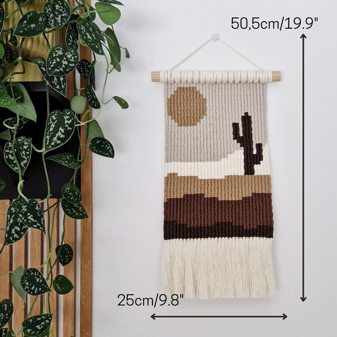 Cactus/desert Landscape 1 | Macrame Pixel Art Wallhanging - Etsy
