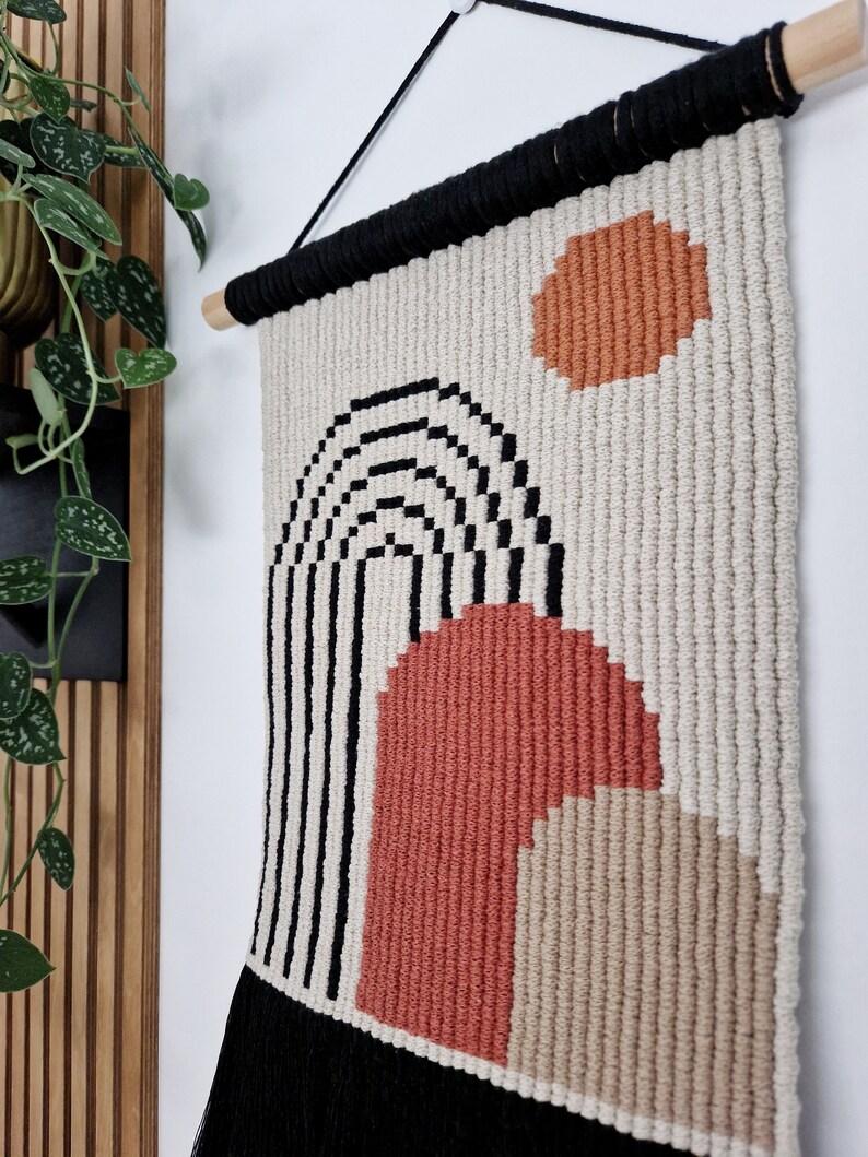 Abstract Rainbow Art 2 Macrame Pixel Art Wallhanging - Etsy