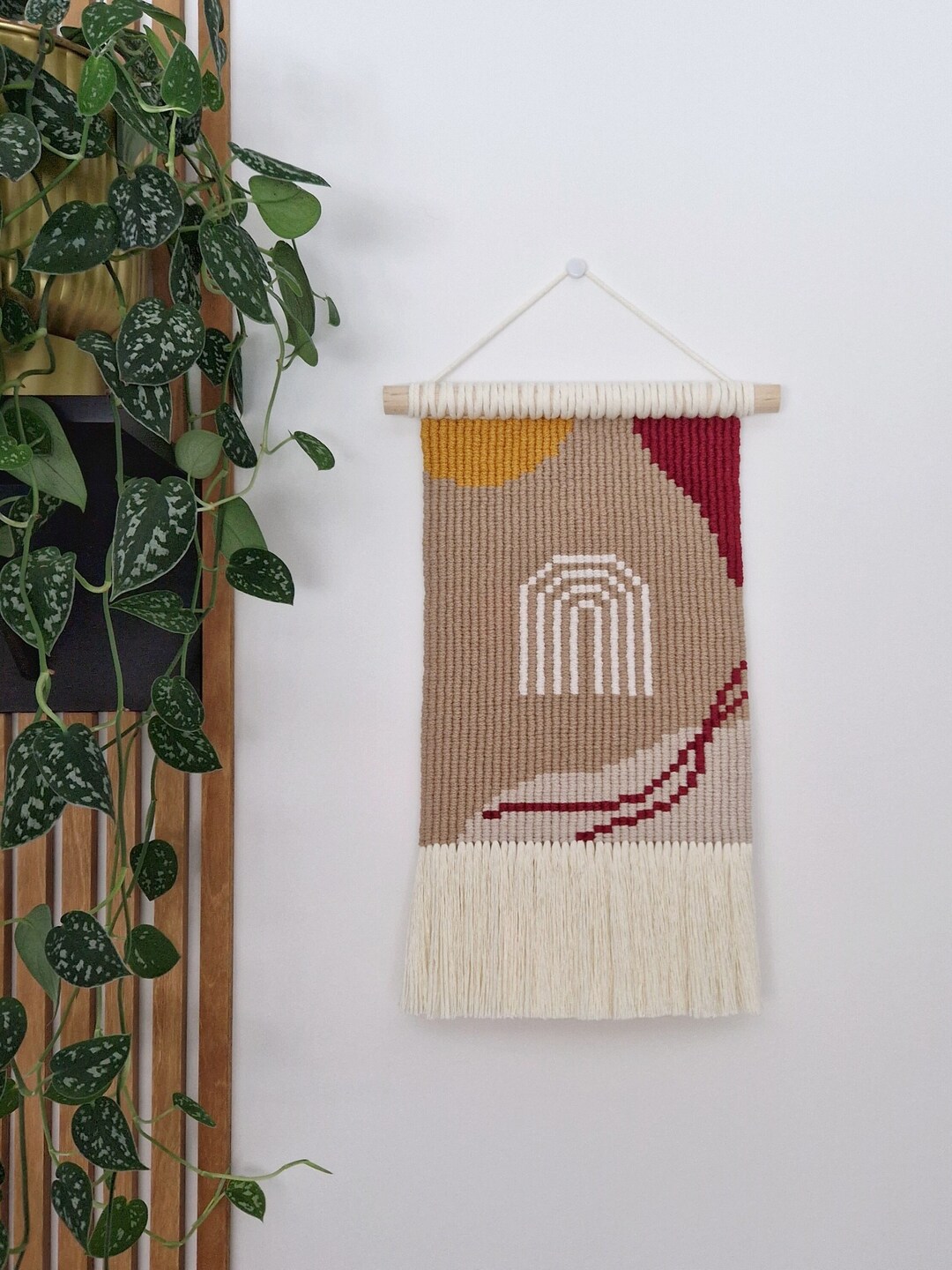 Abstract Rainbow Art 1 | Macrame Pixel Art Wallhanging - Etsy