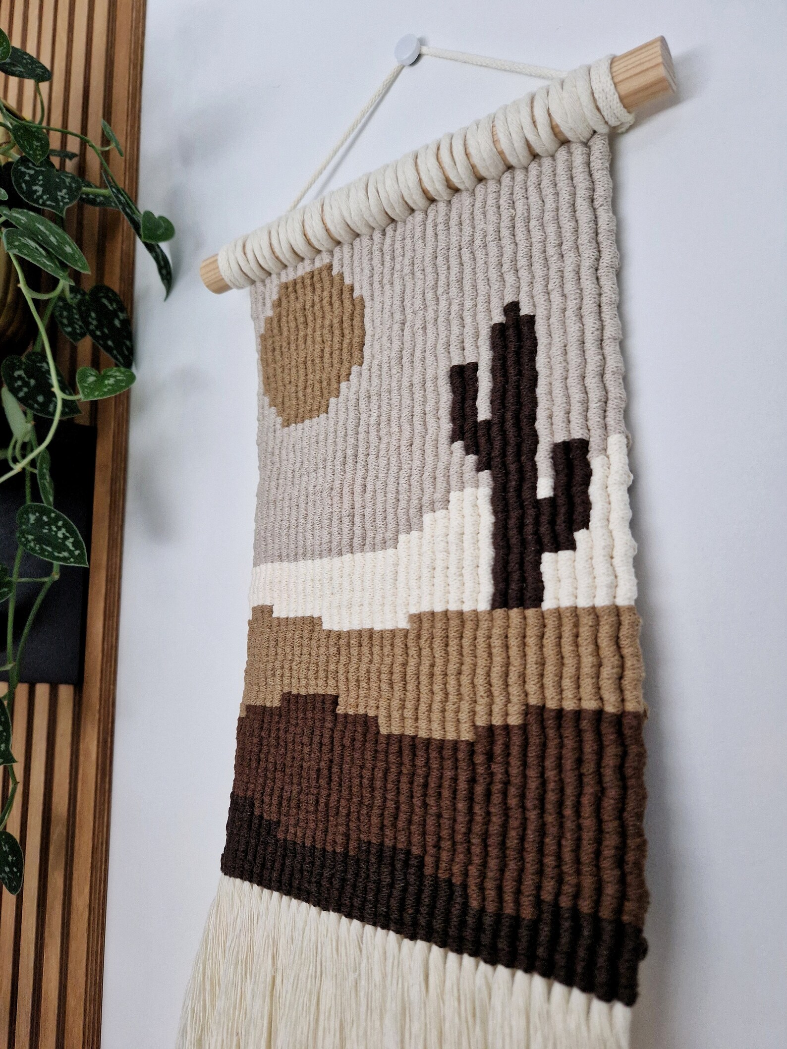 Cactus/desert Landscape 1 | Macrame Pixel Art Wallhanging - Etsy