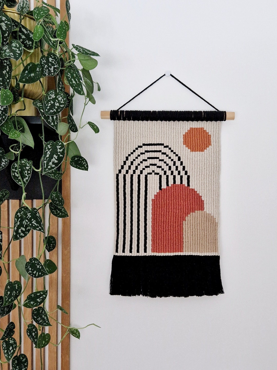 Abstract Rainbow Art 2 | Macrame Pixel Art Wallhanging - Etsy