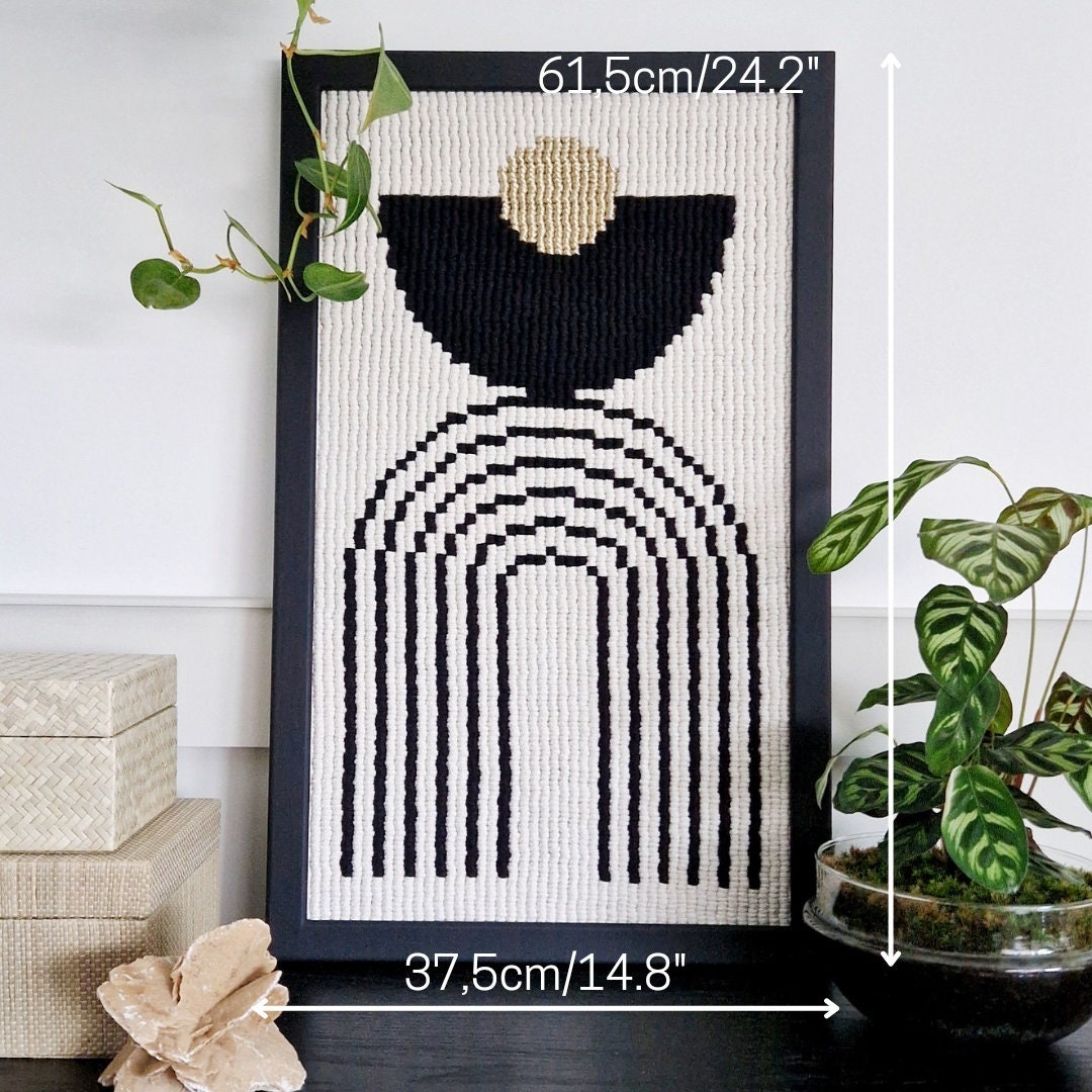 Abstract Rainbow Art 3 Macrame Pixel Art Wallhanging - Etsy