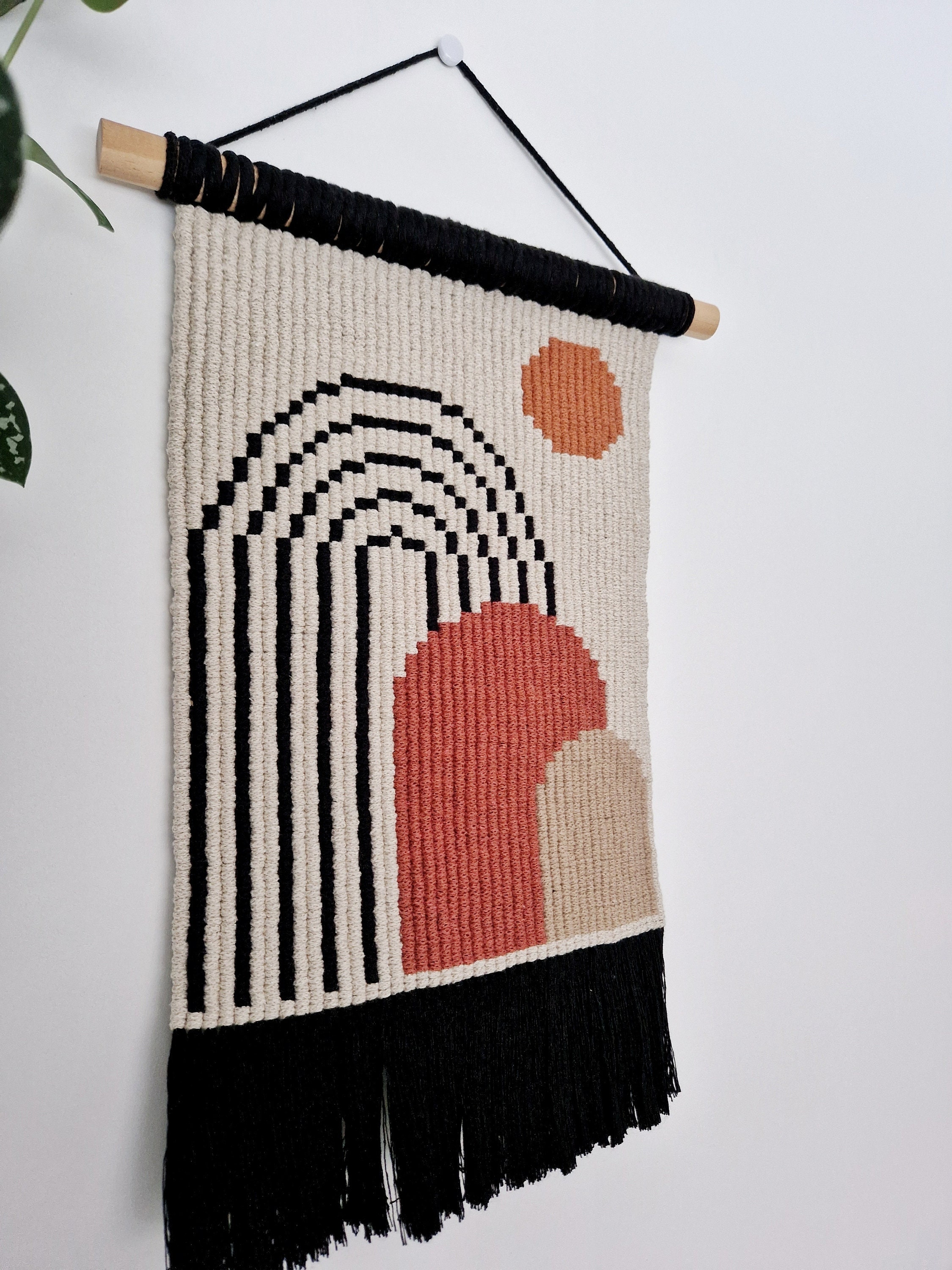 Abstract Rainbow Art 2 | Macrame Pixel Art Wallhanging - Etsy