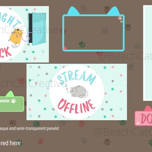 Cat Twitch Streaming Overlay Package (static) - Etsy