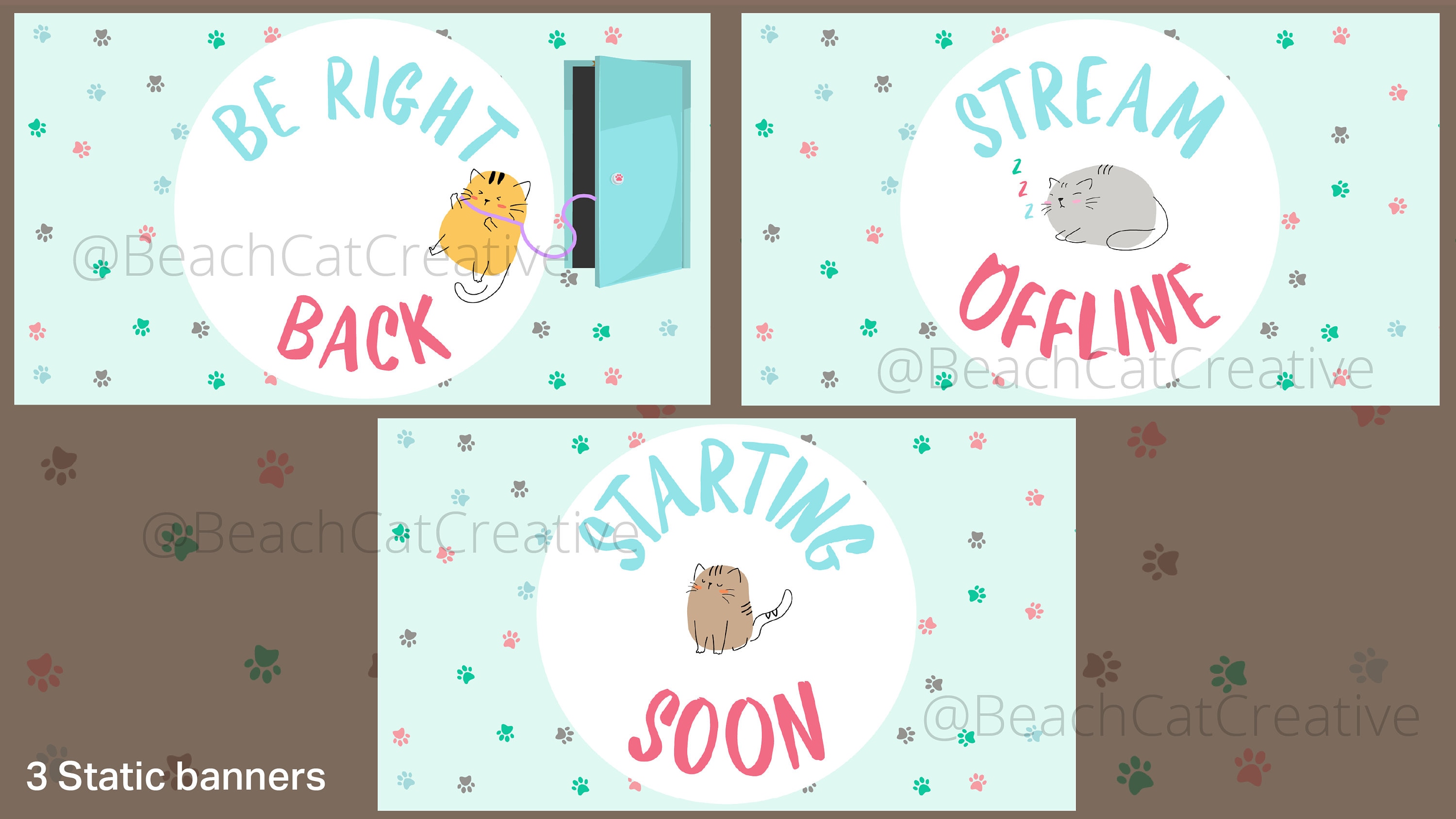 Cat Twitch Streaming Overlay Package (static) - Etsy