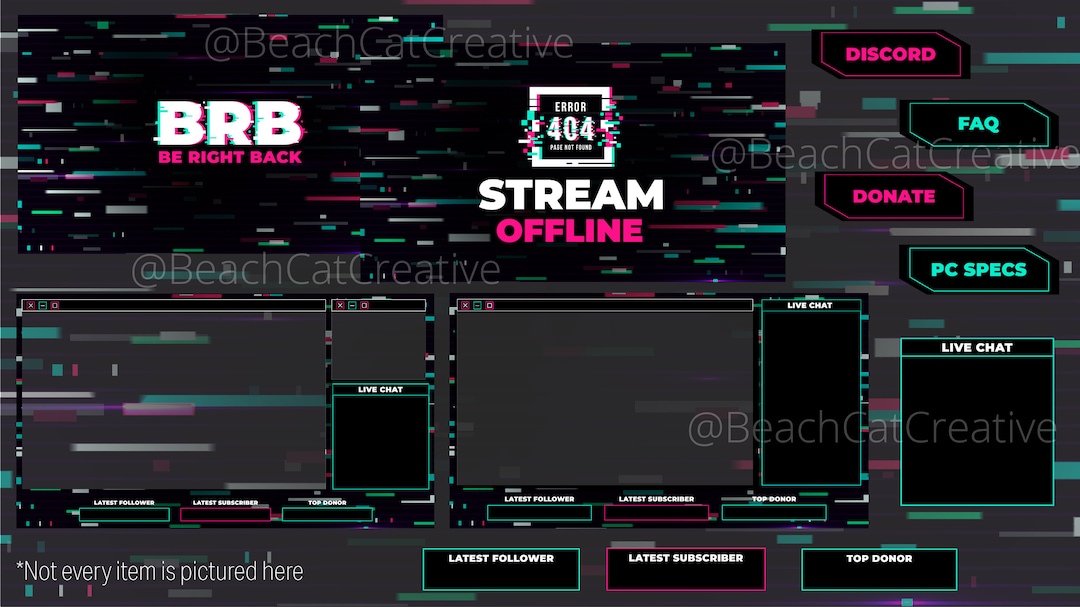 Animated Glitch Twitch Streaming Package - Etsy