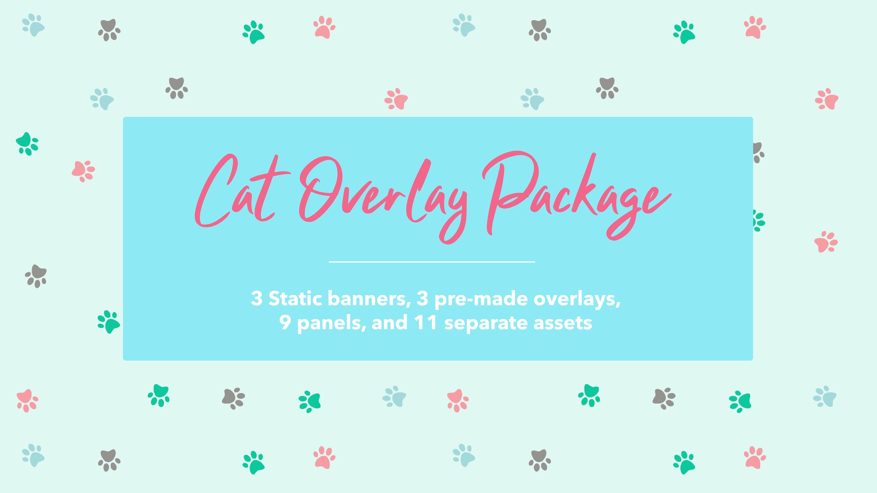 Cat Twitch Streaming Overlay Package (static) - Etsy