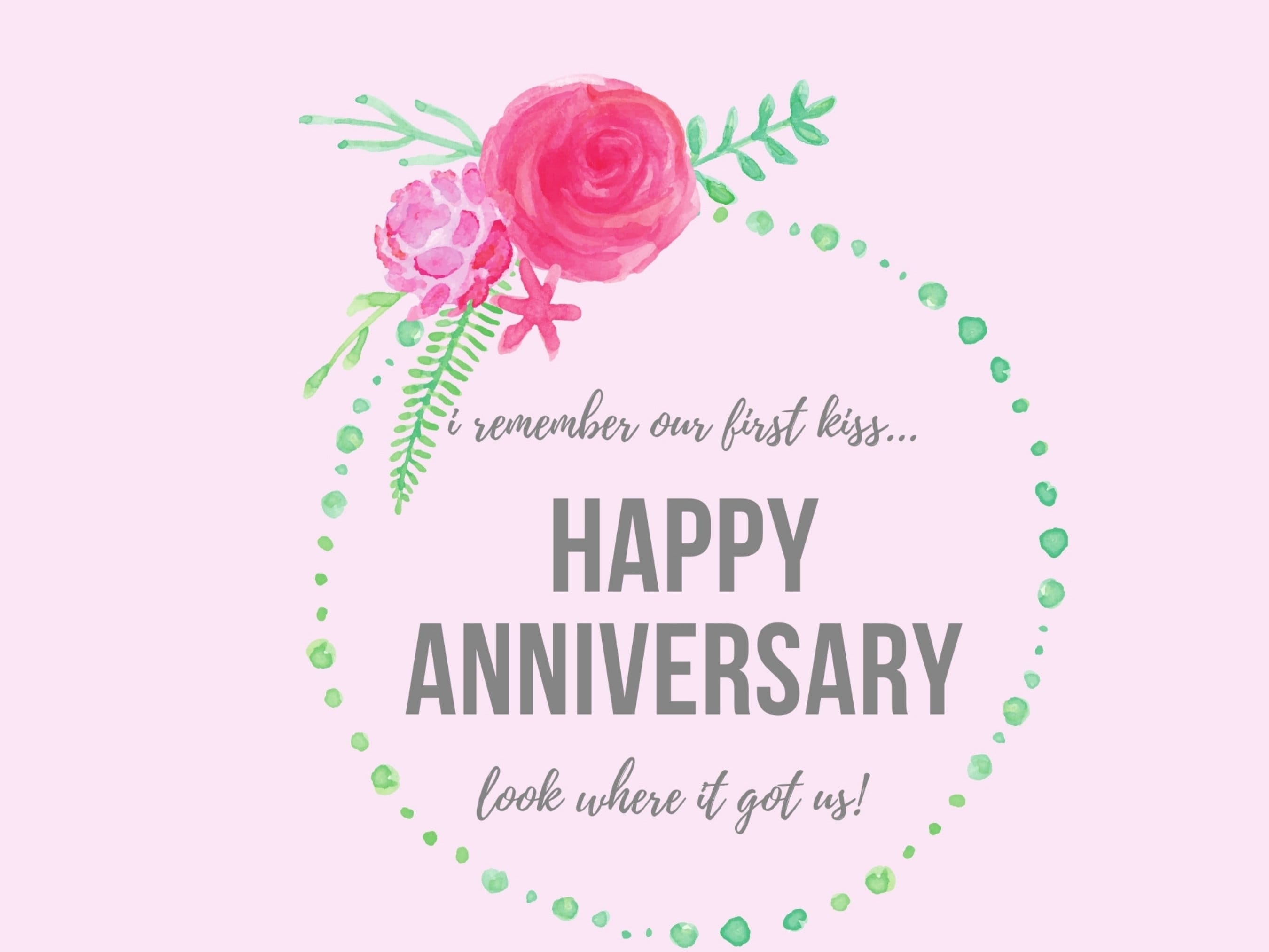 Happy anniversary card first kiss card sentimental | Etsy