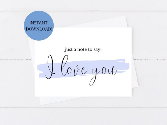 I Love You Card 4x6 Printable Card Valentine's Day | Etsy