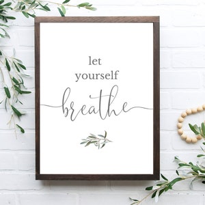 Breathe Sign, Office Sign, Therapy Office, Relaxation Sign, Bathroom ...