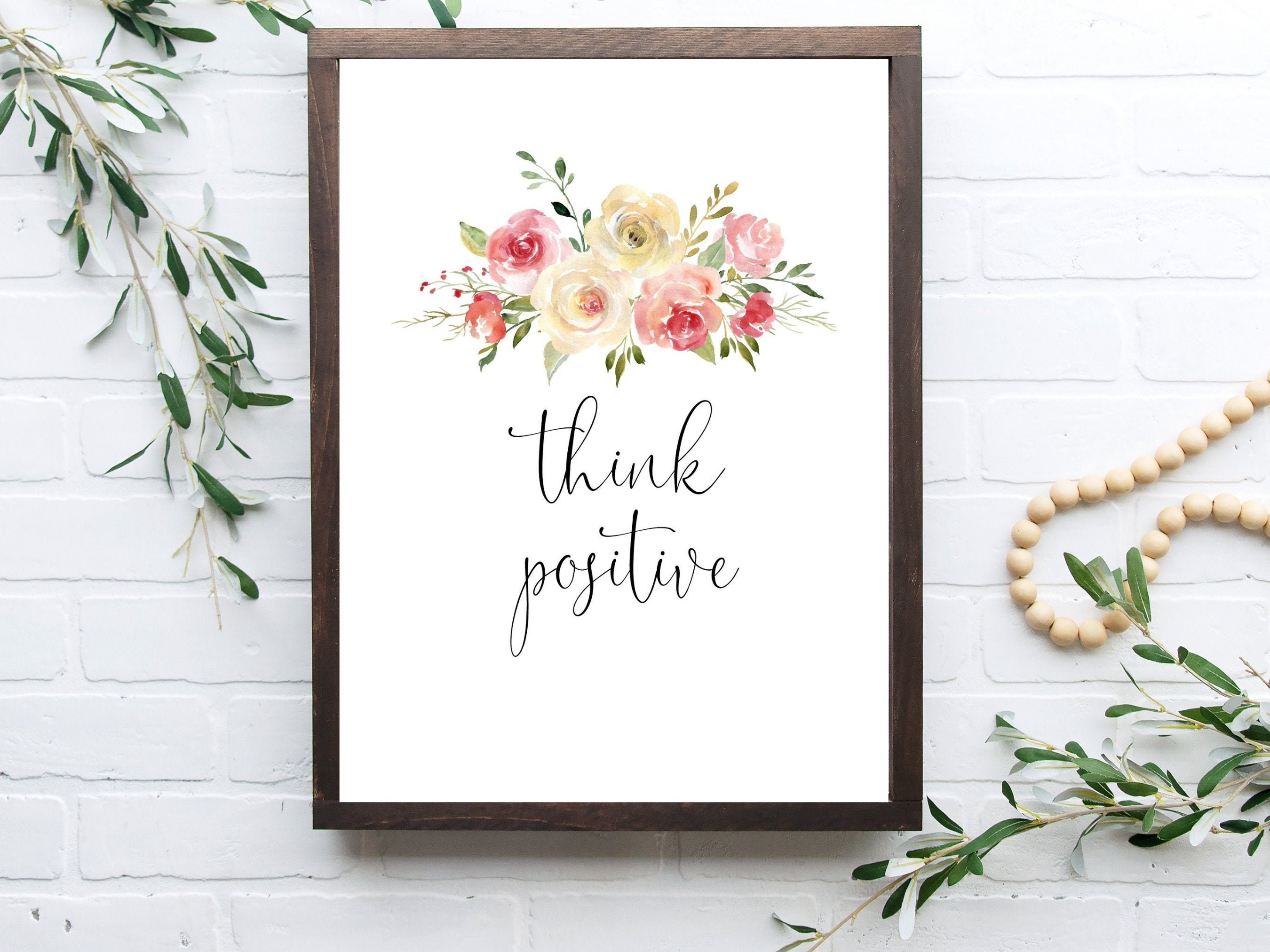 Think Positive Print Think Positive Digital Download - Etsy