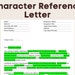 Professional Character Reference Letter | Editable MS WORD File - Etsy