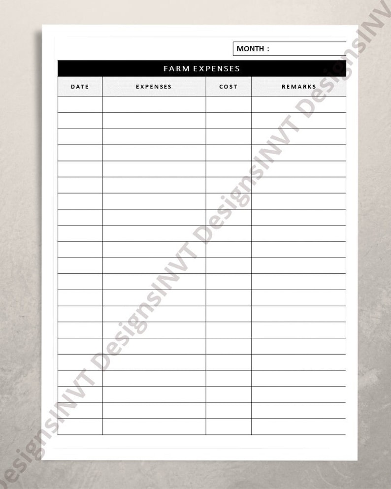 Farm Management Record Keeping Template | Printable and Editable Farm ...