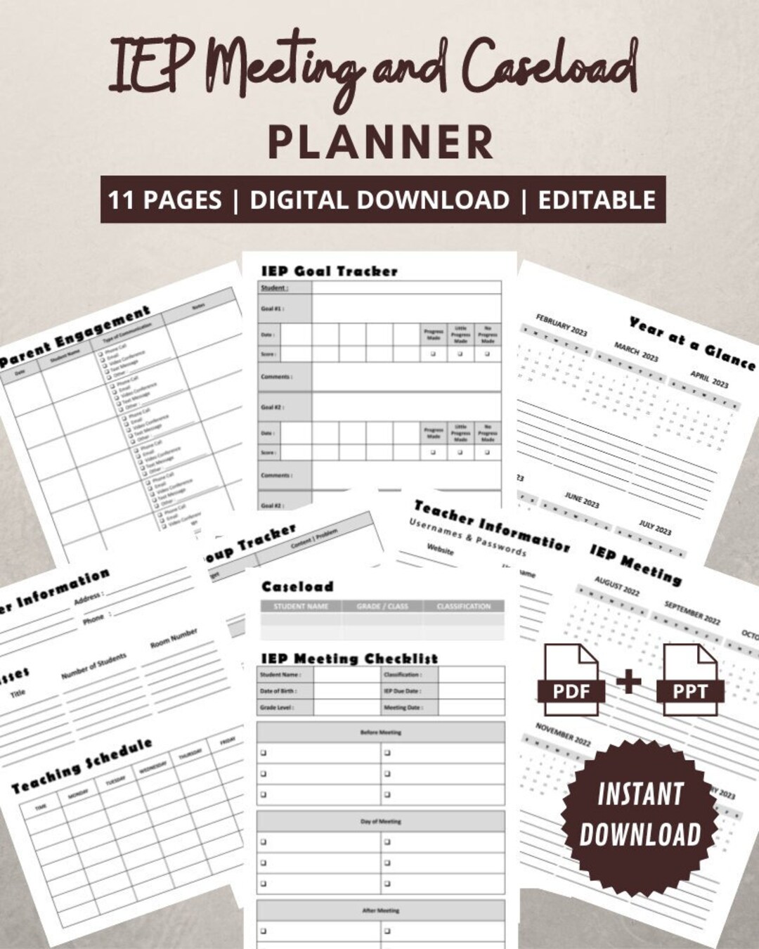 IEP Meeting and Caseload Planner 2023 | Special Education Teacher Case ...