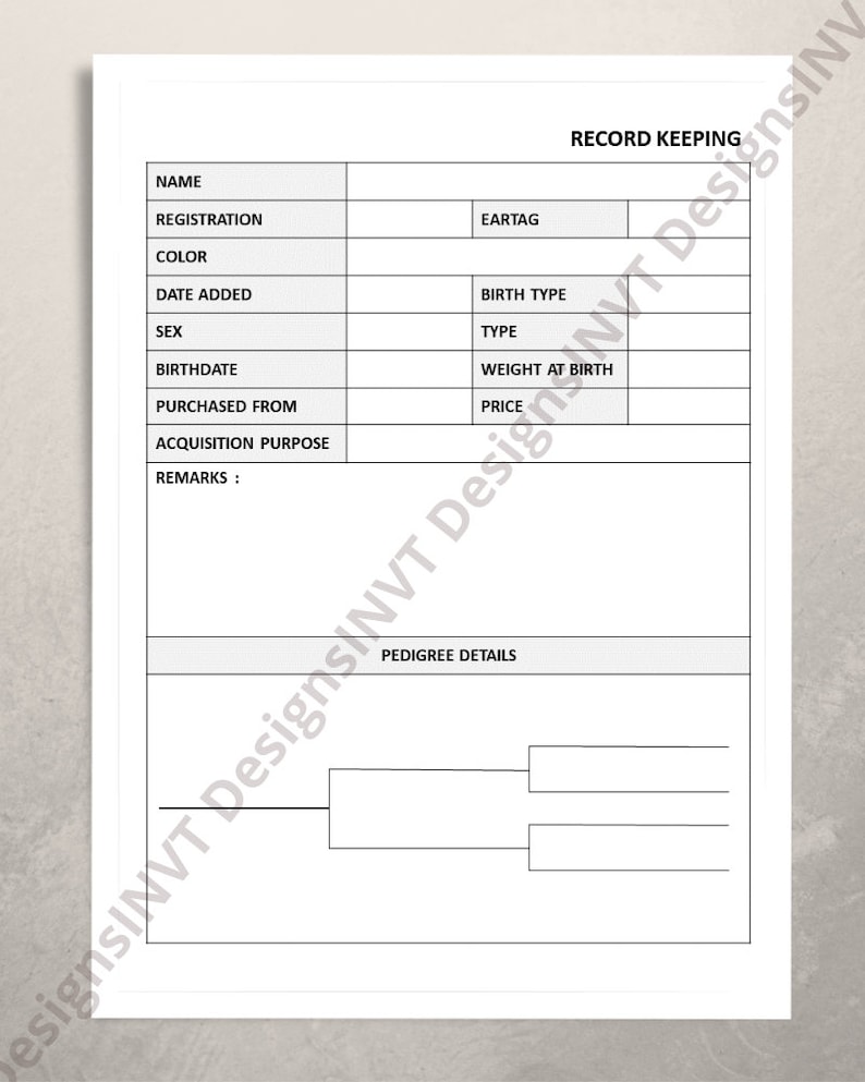 Sheep Record Keeping Editable Template Sheep Farmer Feeding, Worming ...