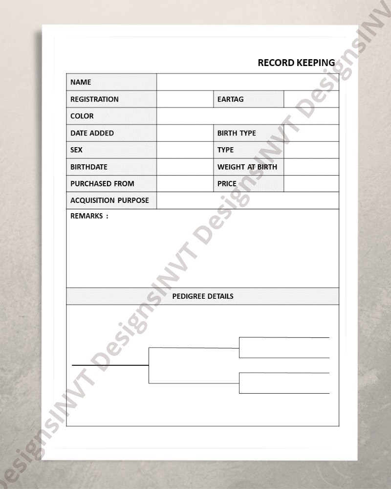 Sheep Record Keeping Template: Editable Farmer Records (PDF & PPT) - Etsy