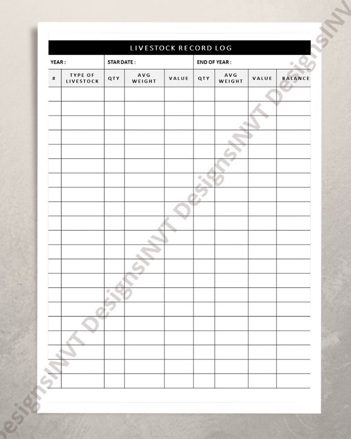 Farm Management Record Keeping Template | Printable Editable PDF & PPT ...