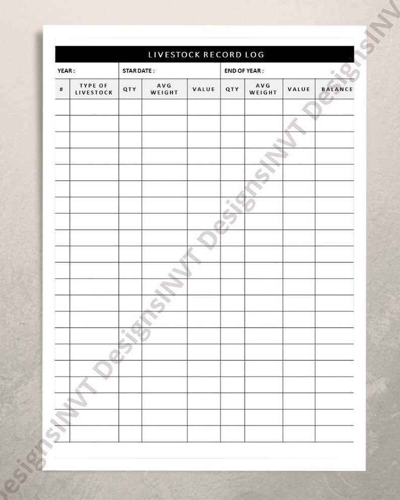Farm Management Record Keeping Template | Printable Editable PDF & PPT ...