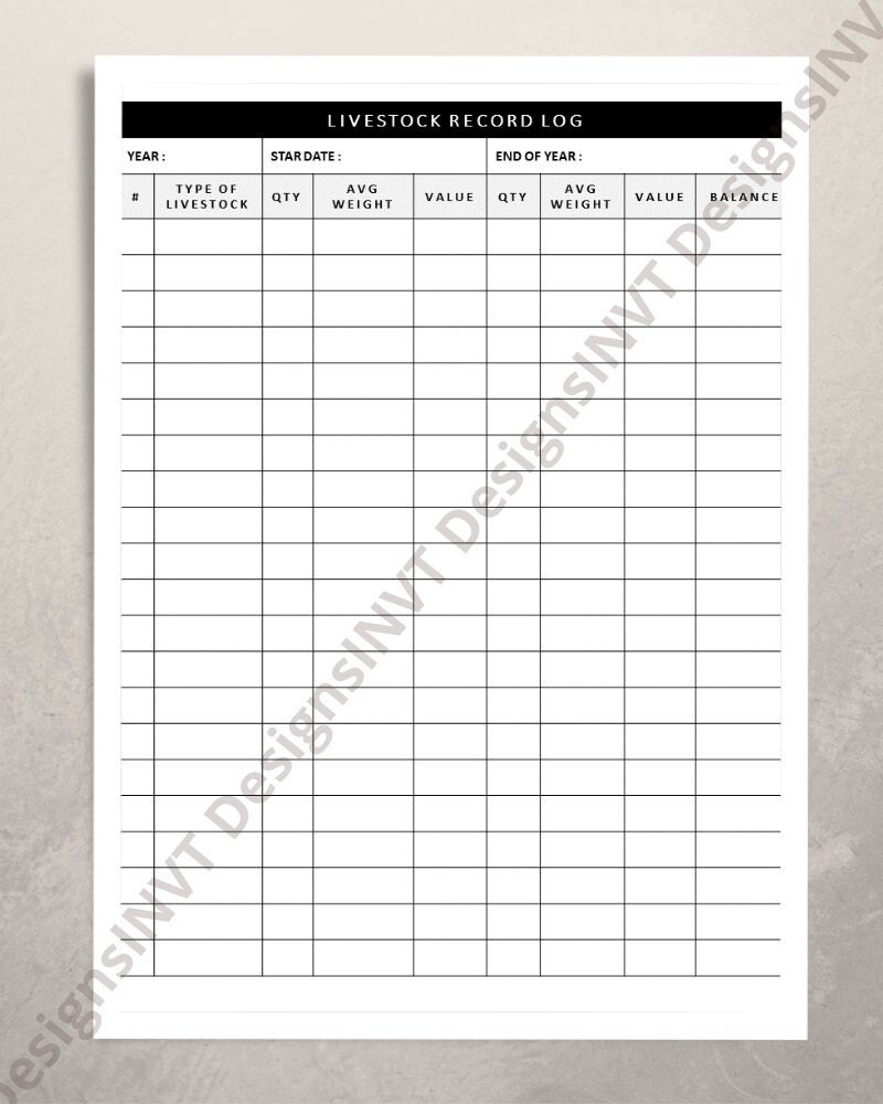 Farm Management Record Keeping Template | Printable Editable PDF & PPT ...