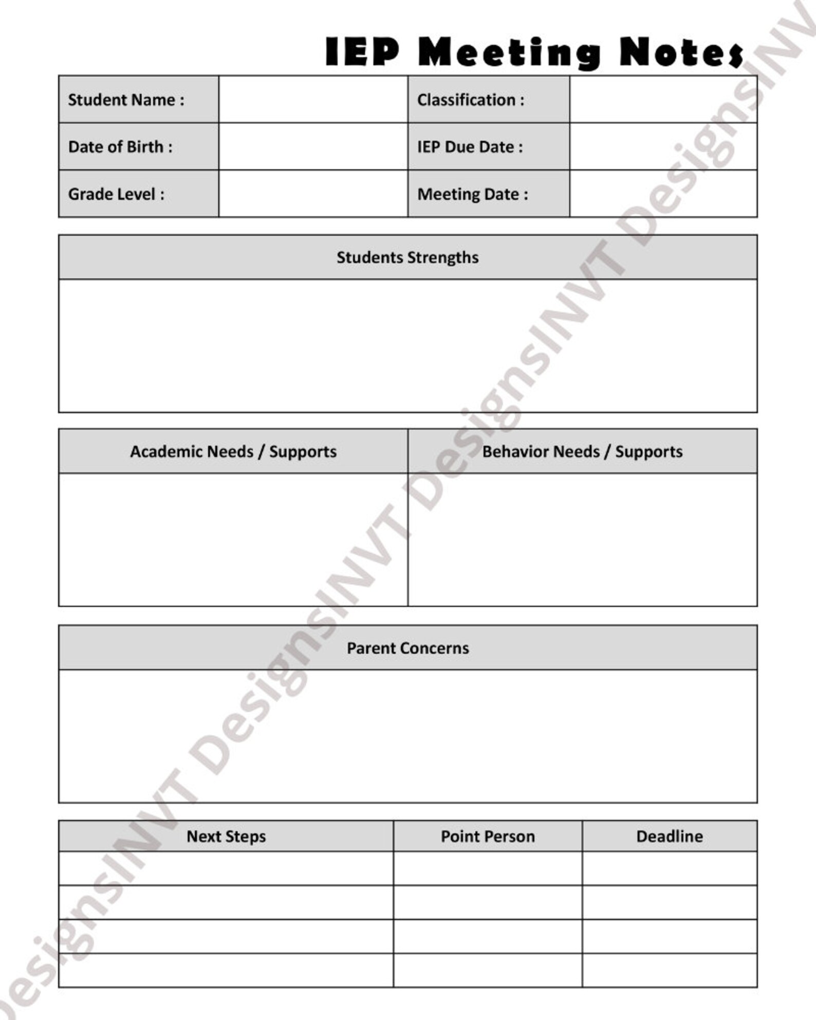 IEP Meeting and Caseload Planner 2023 | Special Education Teacher Case ...