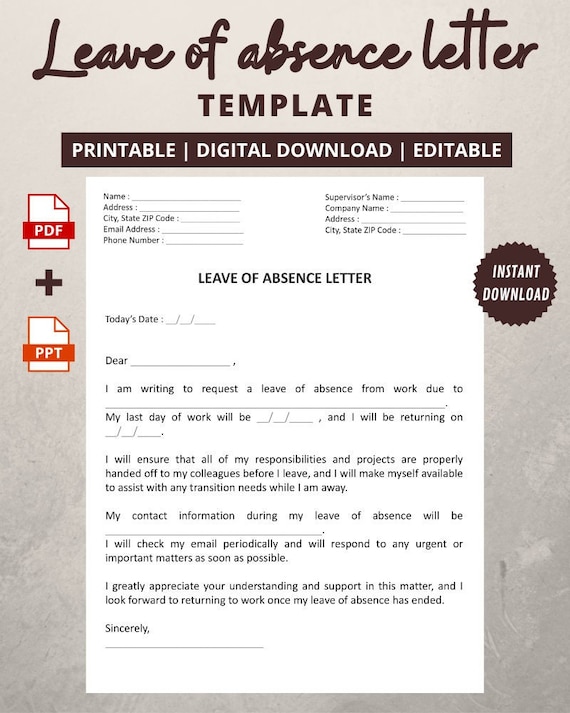 Staff Leave Of Absence Form