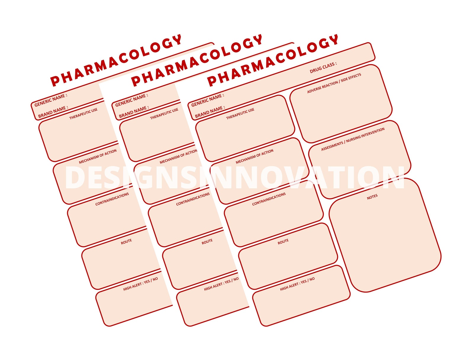 Nursing Pharmacology Medication Template Printable Nursing - Etsy