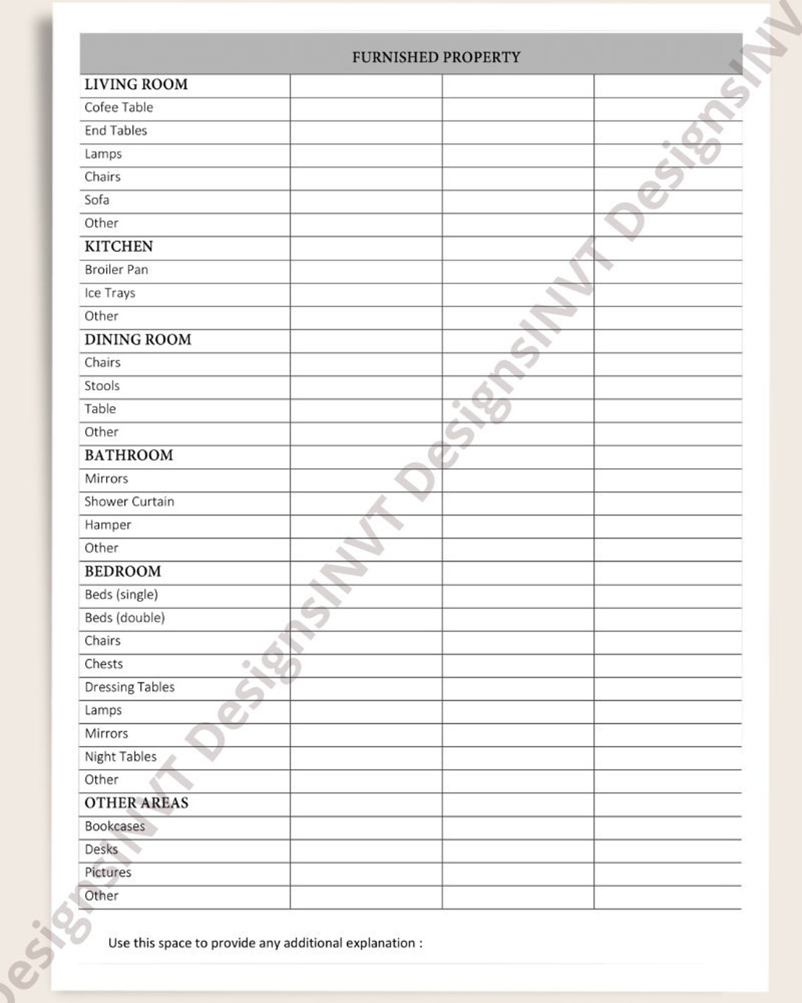 Landlord Tenant Walkthrough Checklist | Printable PDF File | Editable ...