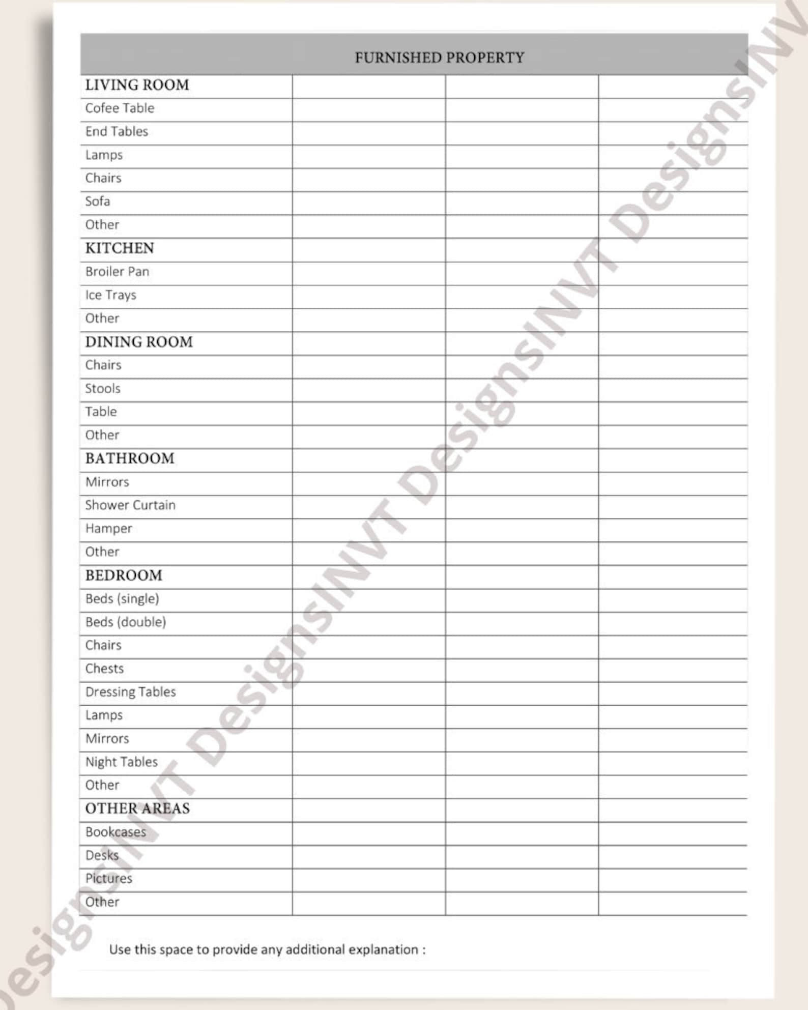 Landlord Tenant Walkthrough Checklist | Printable PDF File | Editable ...