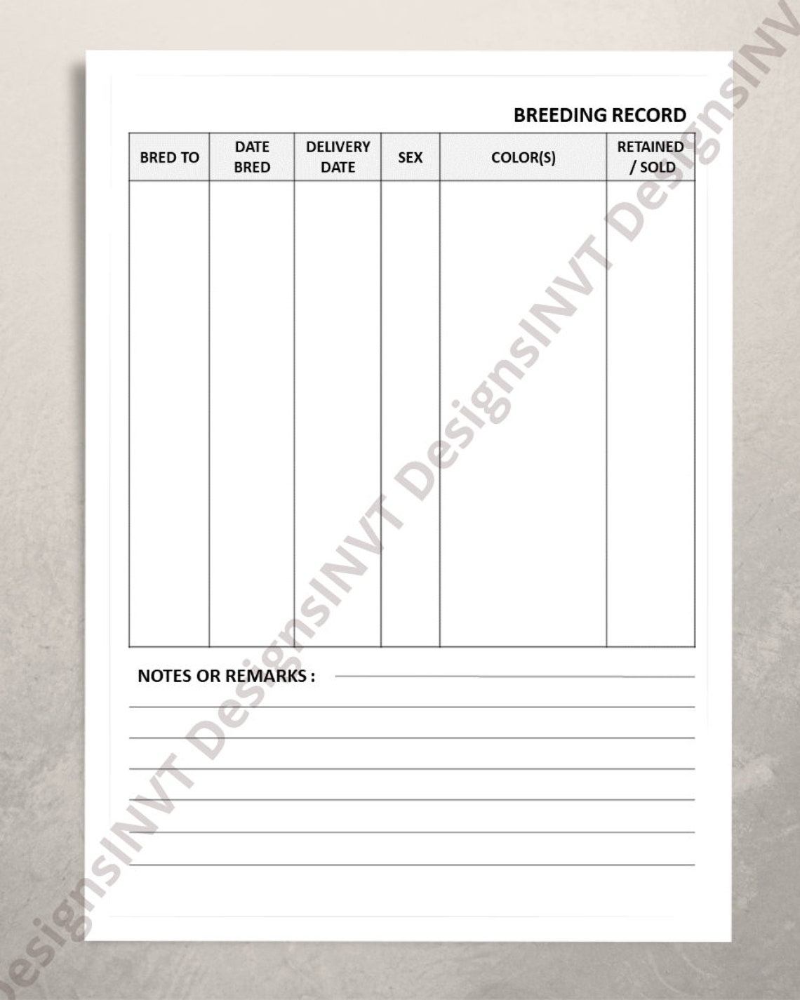 Sheep Record Keeping Template: Editable Farmer Records (PDF & PPT) - Etsy