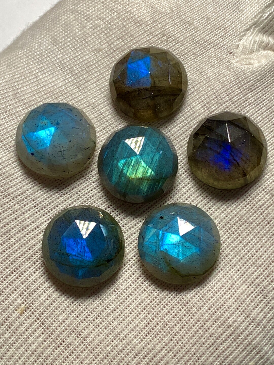Natural Labradorite Rose Cuts Loose Gemstone, 15 Mm Stone, Labradorite ...