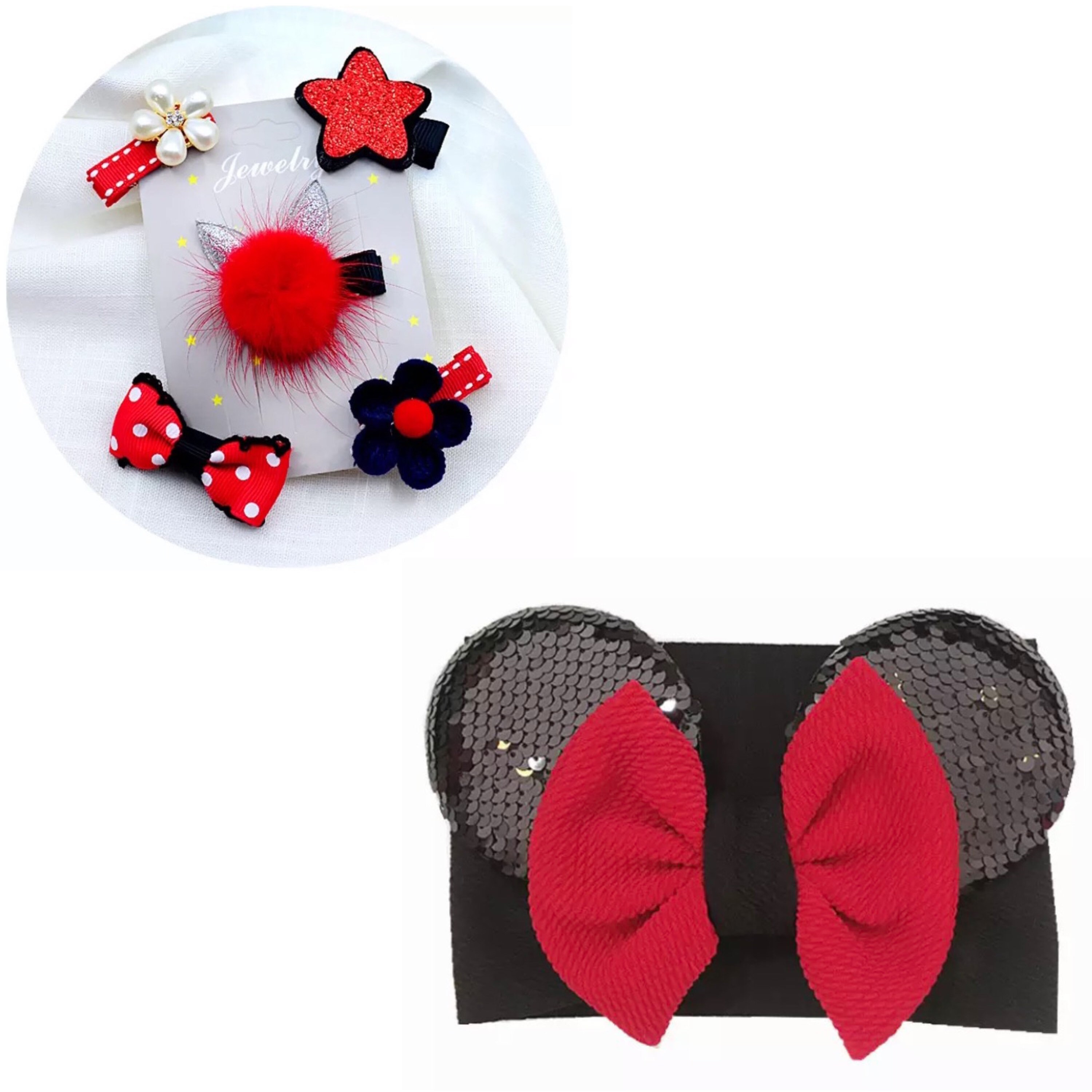 Minnie Mouse Hair Clips and Turban Set Disney Hair | Etsy