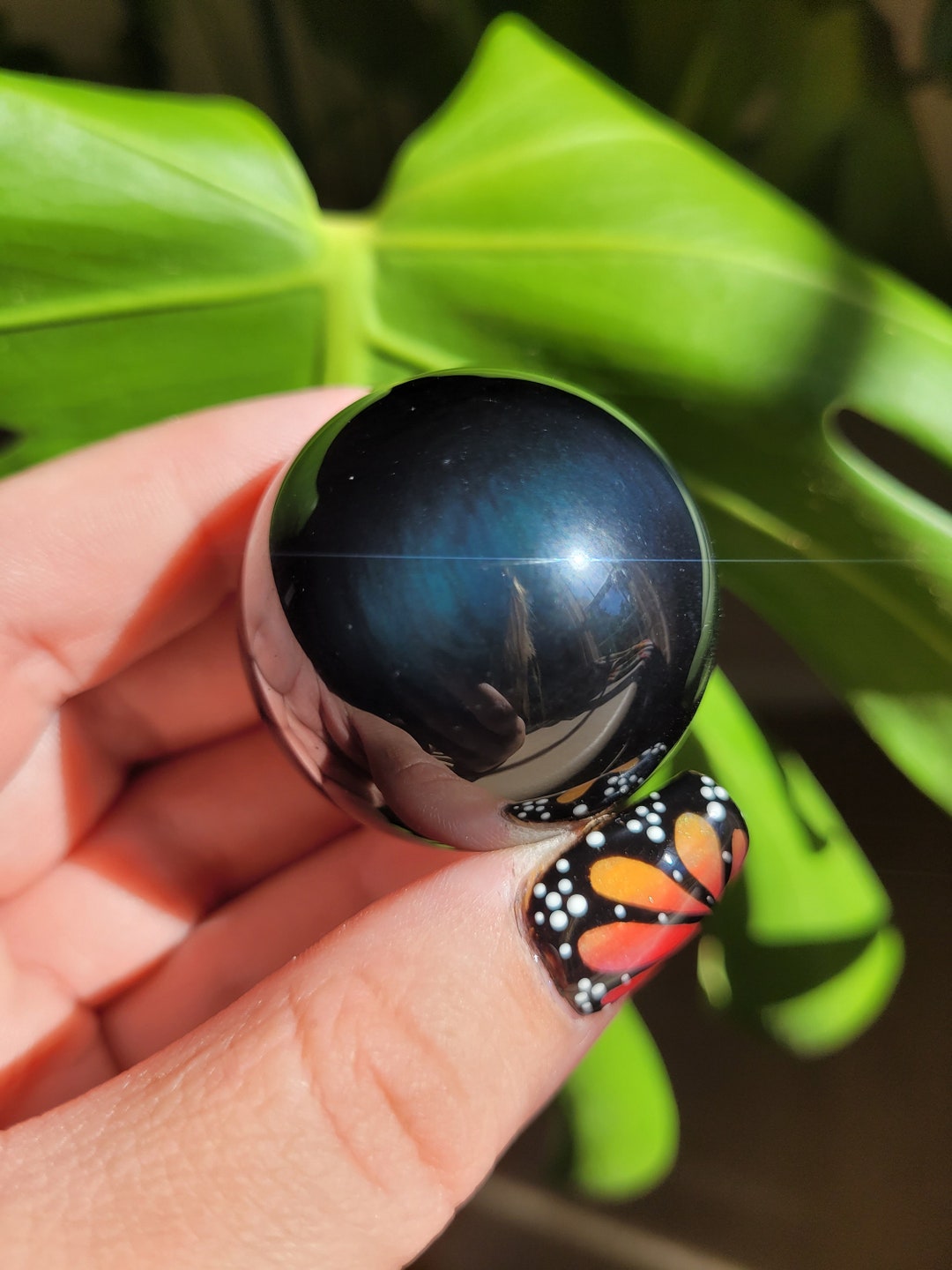 Beautiful Blue/green Obsidian Sphere - Etsy