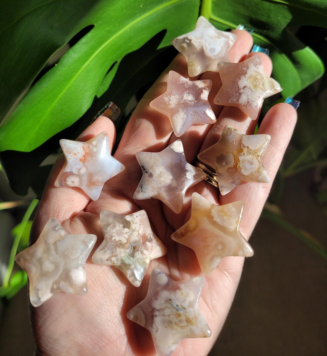 Cute Flower Agate Star Carvings 1 - Etsy