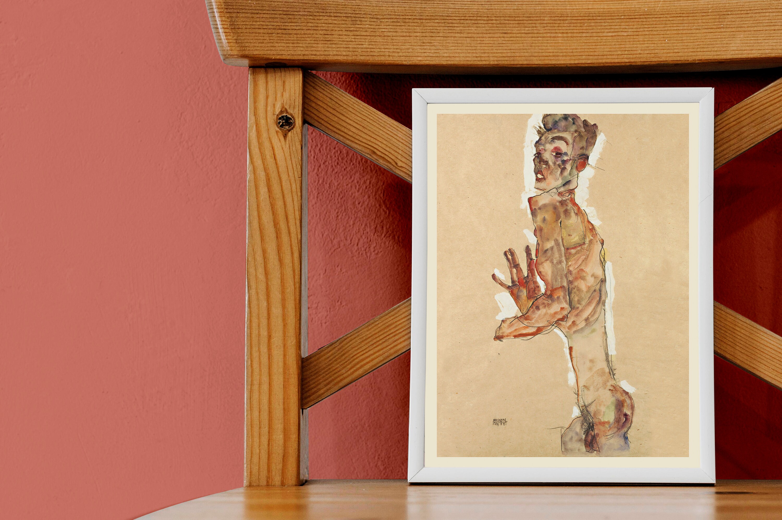 Egon Schiele Exhibition Poster Egon Schiele Self Portrait | Etsy