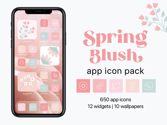 Spring Blush App Icons Blush Iphone Icons for Spring Spring | Etsy