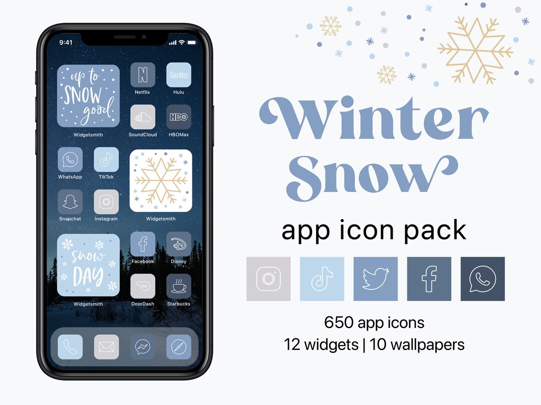 Winter Snow App Icons Winter Iphone Icons Winter Widgets - Etsy
