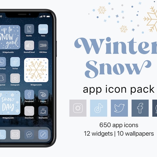 Winter Snow App Icons Winter Iphone Icons Winter Widgets - Etsy