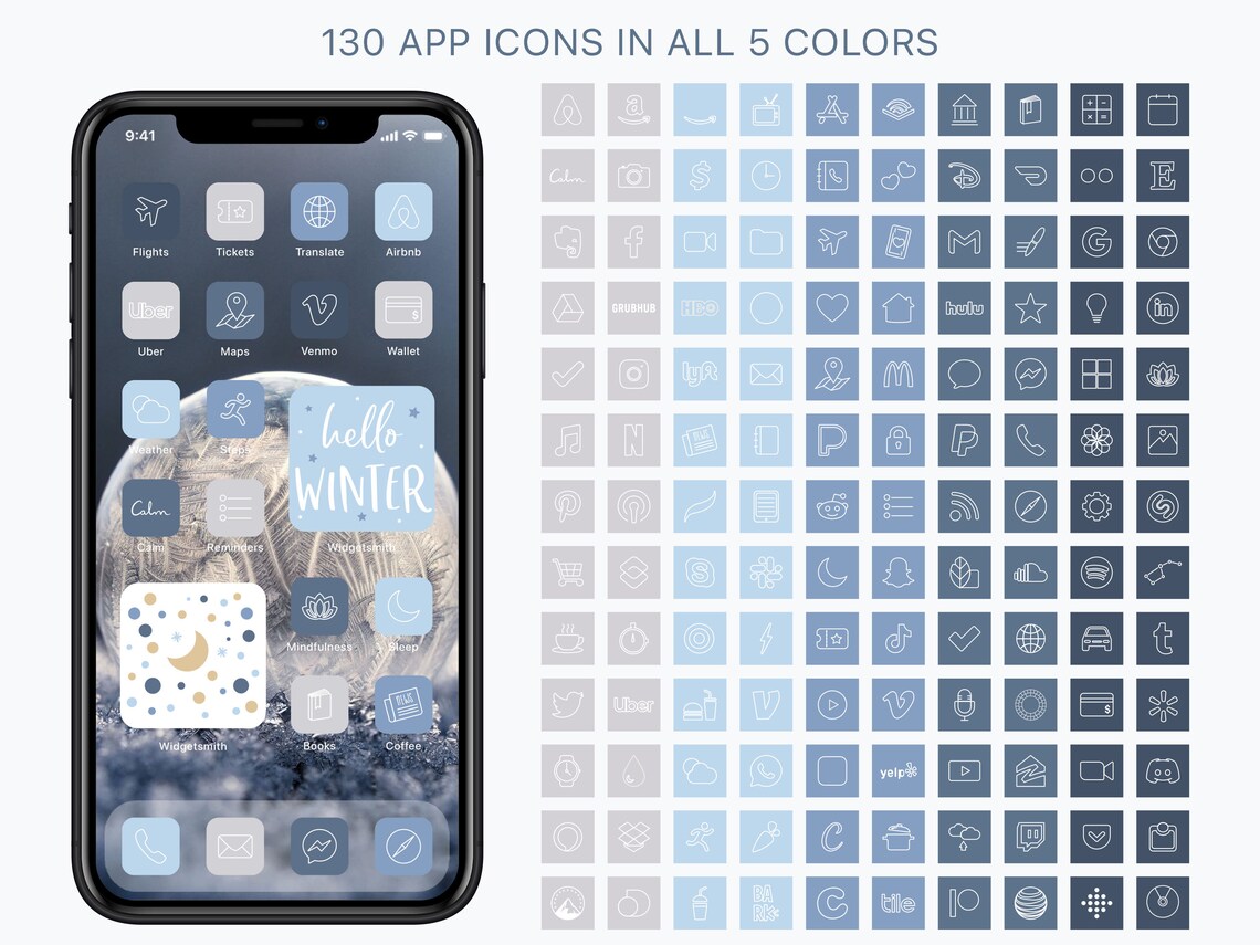 Winter Snow App Icons, Winter iPhone Icons, Winter Widgets - Etsy