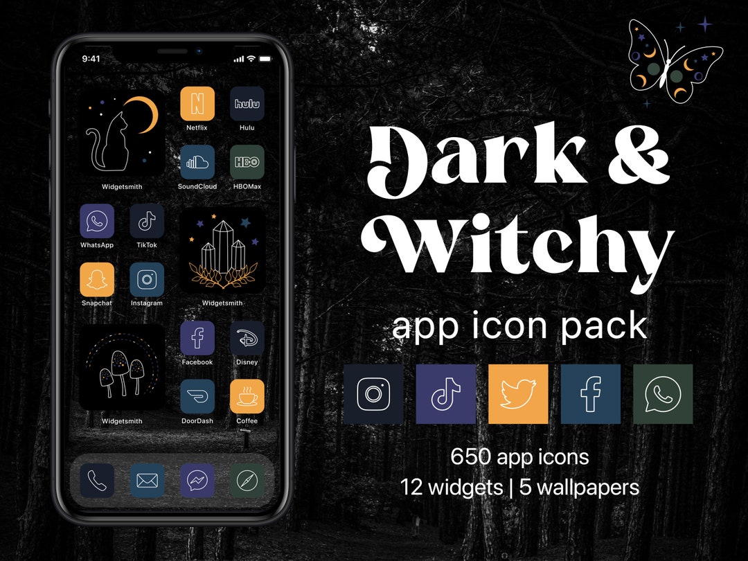 Witchy App Icon Pack Witchcore and Halloween App Icons for - Etsy